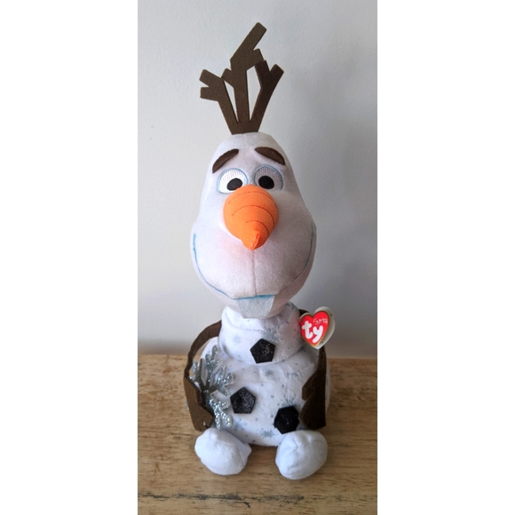 Disney | Toys | Disney Frozen Sparkle Olaf Ty Beanie Babies Plush ...